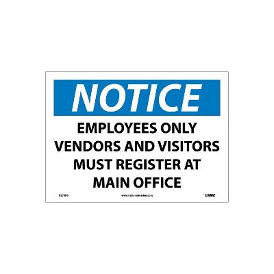 National Marker Notice Labels; Employees Only Vendors And Visitors Must ...