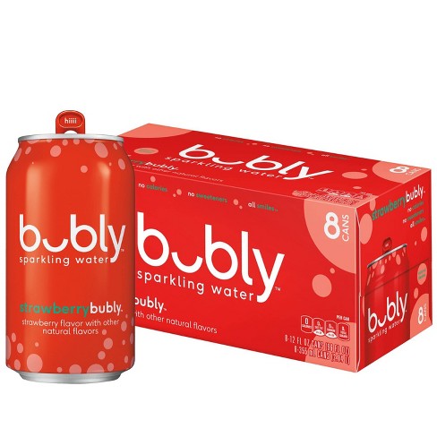 Bubly Strawberry Sparkling Water - 8pk/12 Fl Oz Cans : Target