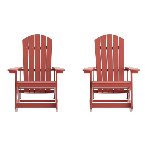 Flash Furniture Savannah Poly Resin Wood Adirondack Rocking Chair - All ...