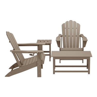 Westintrends Highland 4-piece Adirondack Chairs With Cup Holders And ...