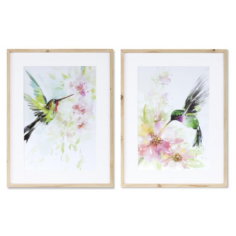 Melrose Framed Hummingbird Print (set Of 2) : Target