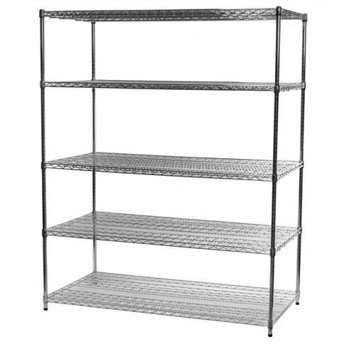 Shelving.com Chrome Wire Shelving With 5 Tier Shelves - 30"d X 60"w X ...