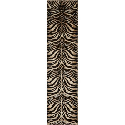 Home Dynamix Fawn Contemporary Animal Print Runner Area Rug, Dark Brown ...