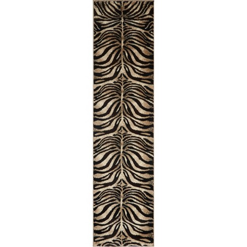 Home Dynamix Fawn Contemporary Animal Print Runner Area Rug, Dark Brown ...