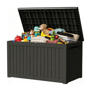 270 Gal. Black Resin Storage Deck Box for Outdoor Indoor : Target