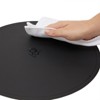 Juvale Set Of 6 Black Faux Leather Round Placemats With Matching ...