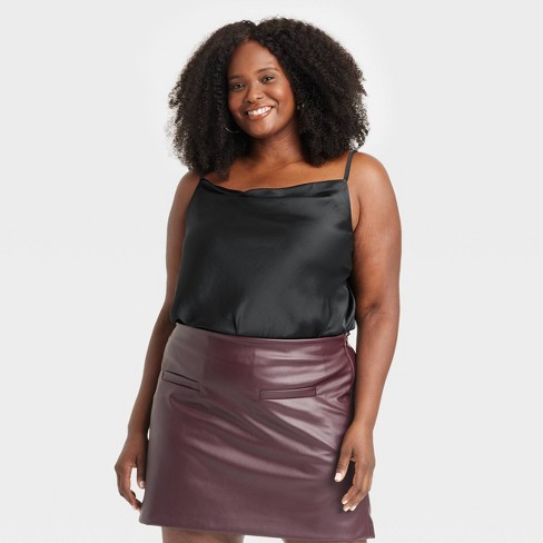 Women's Woven Bodysuit - A New Day™ Black 3x : Target
