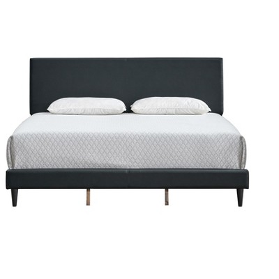Passion Furniture Baron Black Wood Frame Full Panel Bed : Target