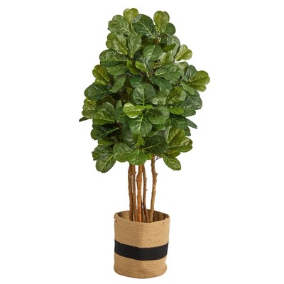 Nearly Natural 6.5’ Fiddle Leaf Artificial Tree : Target