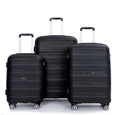 Wooakway Luggage Sets 3 Piece(20in/24in/28in) Black : Target