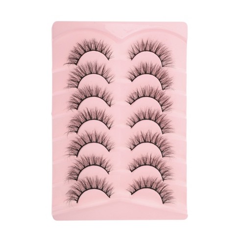 Unique Bargains 5d False Eyelashes Black 7 Pairs : Target
