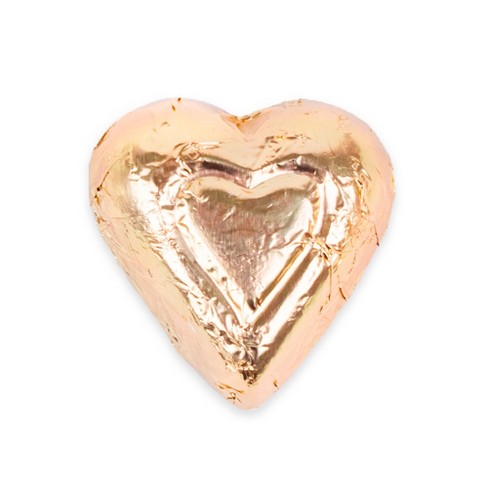 50 Pcs Gold Milk Chocolate Hearts Bulk Candy : Target