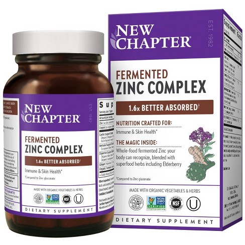 New Chapter Fermented Zinc Daily Supplement For Immune Support + Skin ...