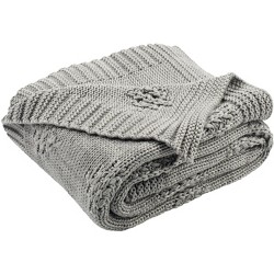Tickled Grey Knit Throw Blanket - Palewisper - 50" X 60" - Safavieh ...