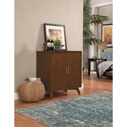 Alpine Furniture Flynn Bar Cabinet, Walnut : Target