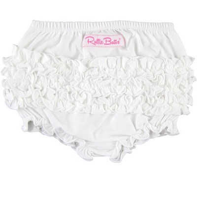 Rufflebutts Baby/toddler Knit Rufflebutt Bloomer - White, 3-6m : Target