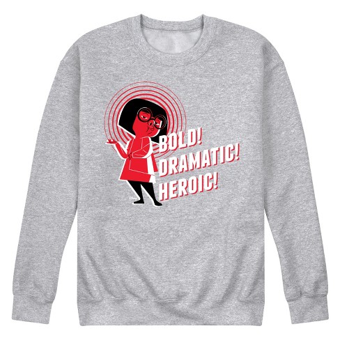Men's The Incredibles Edna Bold Dramatic Heroic Graphic Fleece ...