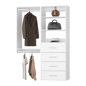Closet Organizer System With Tower And Drawers, Wood Tower Closet ...