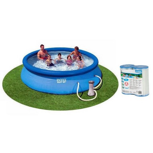 Intex 12ft X 30in Easy Set Pool With 530 Gph Pump & (2 Pack) Filter ...