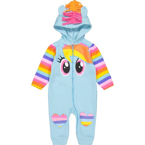 My Little Pony Rainbow Dash Baby Girls Zip Up Coverall Newborn To ...