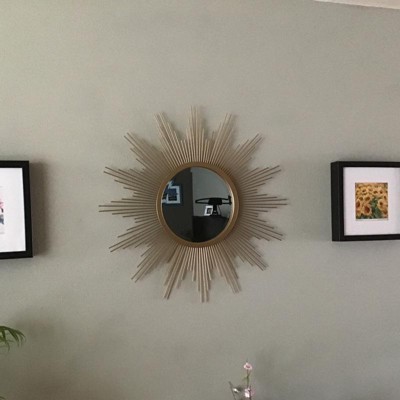 23" Metal Sunburst Wall Mirror Gold - Stonebriar Collection : Target