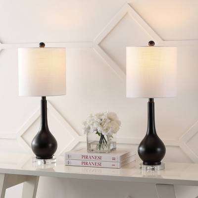 Set Of 2 21" Alexander Modern Iron/water Glass Table Lamps With Usb ...