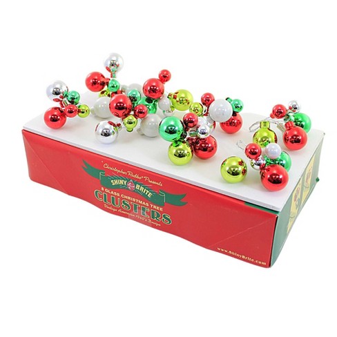 Shiny Brite 2.75 In Holiday Splendor Clusters Christmas Ornament Tree ...