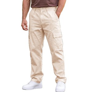 INSPIRE CHIC Men's Straight Leg Outdoor Hiking Workout Cargo Pants with ...