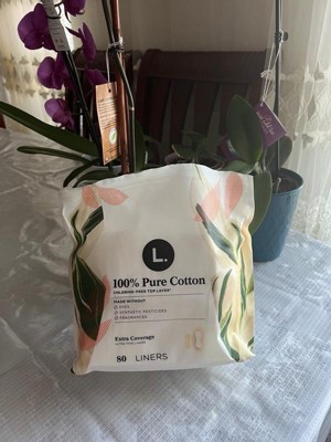 L . Organic Cotton Topsheet Ultra Thin Extra Coverage Panty Liners ...