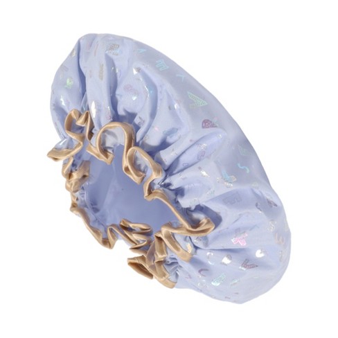 Unique Bargains Women Double Layer Alphabet Pattern Shower Cap Blue 1 ...