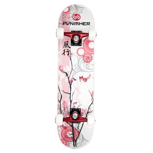 Punisher Skateboards Cherry Blossom 31-inch Skateboard With Helmet ...