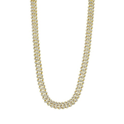 Adornia Men's 22" 10mm Cuban Edge Chain With Cz : Target