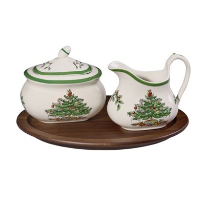 Spode Christmas Tree 4 Piece Stoneware Serving Set, 12-inch Tree Shaped ...