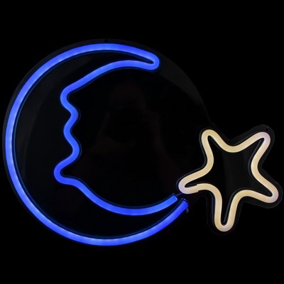 Northlight 15" Led Neon Style Moon And Star Wall Sign : Target