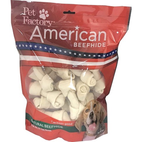 Pet Factory American Beefhide Bones Natural Flavor - 4-5", 22 Count ...