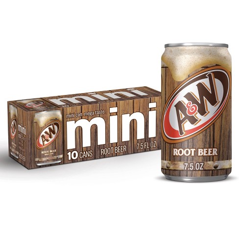 A&w Root Beer Soda - 10pk/7.5 Fl Oz Mini Cans : Target