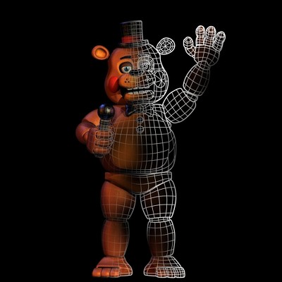 Five Nights At Freddy's Freddy Fazbear Split Boys Black T-shirt-large ...