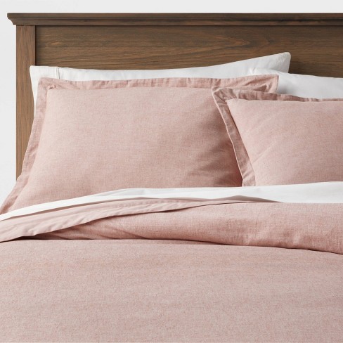 Full/queen Cotton Linen Chambray Duvet Cover & Sham Set Terracotta ...