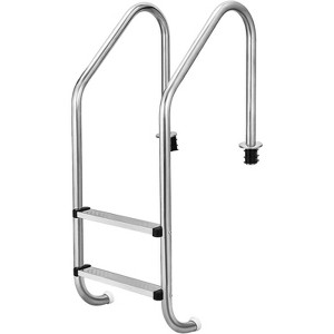 Inground Pool Ladder, 304 Stainless Steel Non-Slip Ladder for Deep End ...