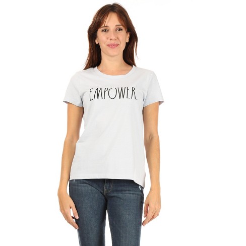 Rae Dunn - Women's Short Sleeve Icon T-shirt - Blue "empower" - Xs : Target