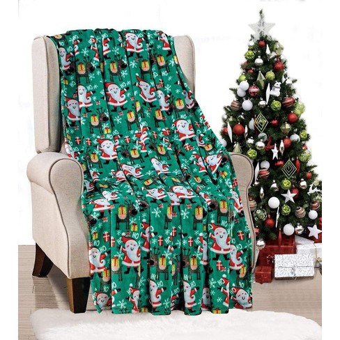 Festive And Cheery Holiday Microplush Throw Blanket 50"x60" - Green ...