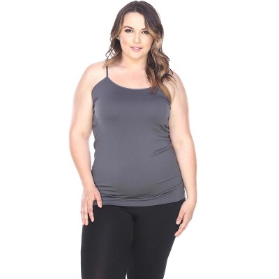 Women's Plus Size Tank Top Gray One Size Fits Most Plus - White Mark ...