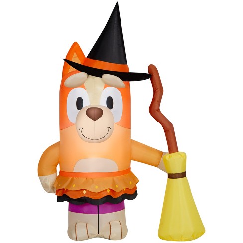 Gemmy Halloween Inflatable Bingo In Witch Costume (bluey), 3.5 Ft Tall ...
