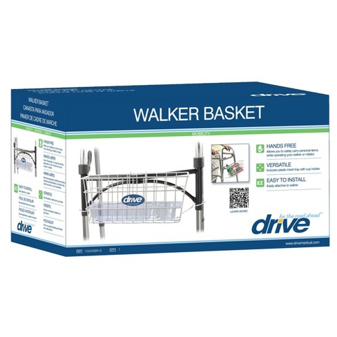 Drive Medical Walker Basket With Cup Holder, Tray, 1 Count : Target