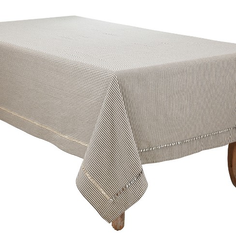 Saro Lifestyle Stripe Design Hemstitched Tablecloth : Target