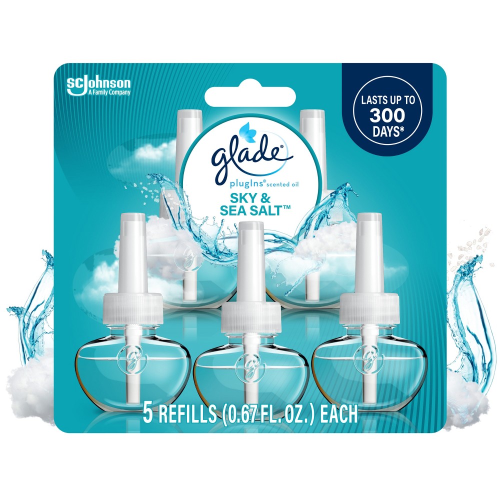Glade Plug Ins Scented Oil Diffuser Refills - Sky & Sea Salt - 3.35 fl ...