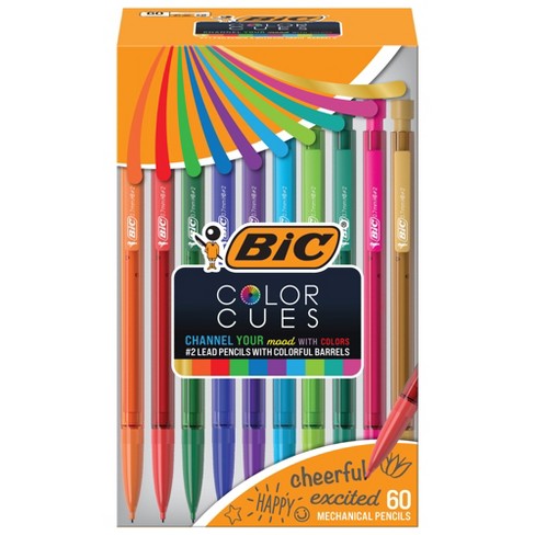Bic Color Cues Mechanical Pencil Set, 60-count Pack, Black, Fun Color ...
