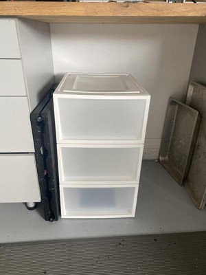 Iris 3pk Plastic Storage Drawer White : Target