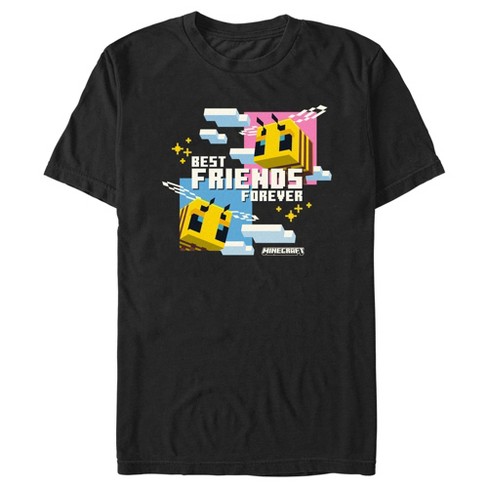 Men's Minecraft Bees Best Friends Forever T-shirt - Black - Large : Target