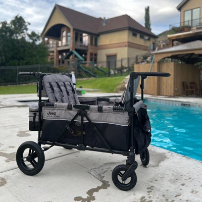 Jeep Wrangler Deluxe 4 Seater Stroller Wagon By Delta Children - Gray ...